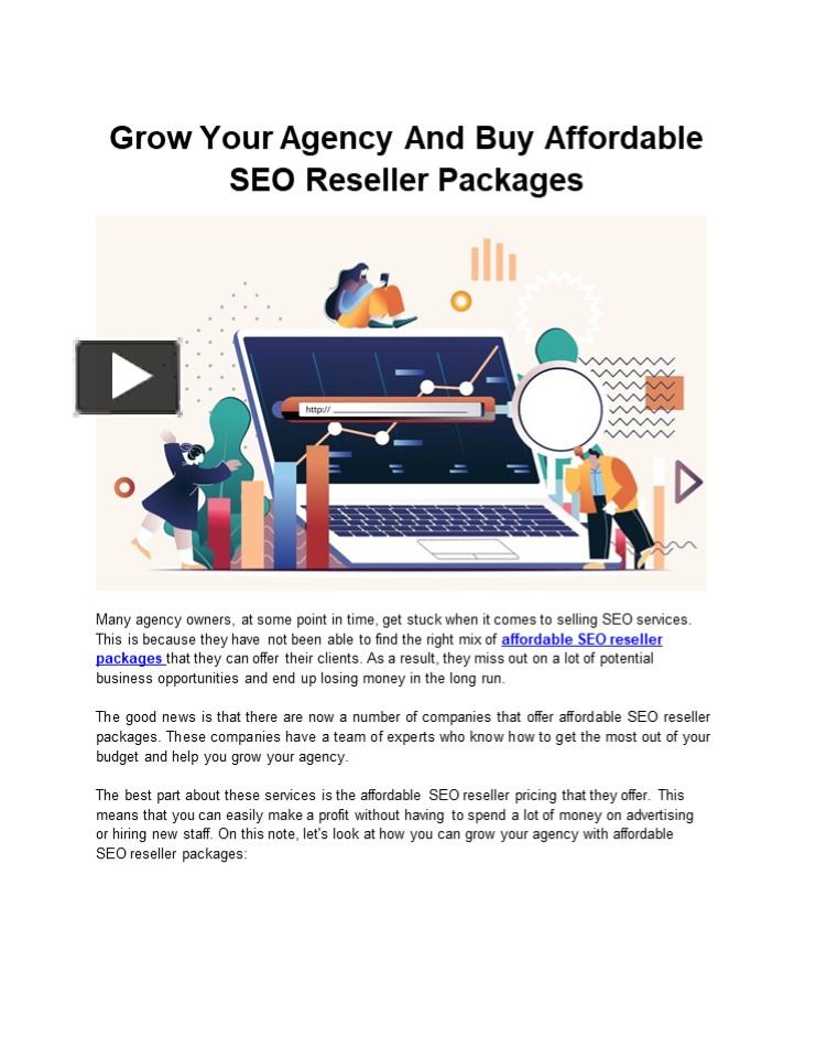 Reasons To Consider An SEO Reseller Program presentation | free to download
