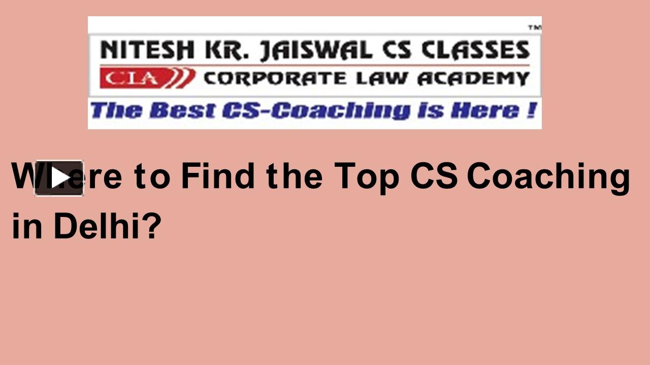 Ppt Cs Program By Best Coaching Institute In Delhi Nitesh Jaiswal Classes Powerpoint