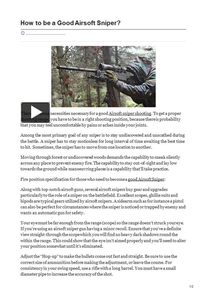 PPT – How to be a Good Airsoft Sniper? PowerPoint presentation | free to download - id: 959679-YWM4Y