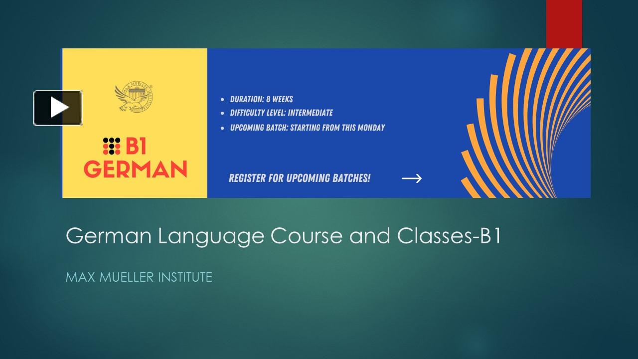 PPT – B1 Level of German Language Course | German Language Course and ...