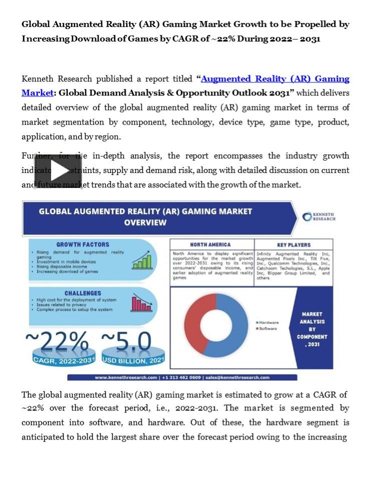 PPT – Augmented Reality (AR) Gaming Market Size Research & Analysis PowerPoint presentation ...