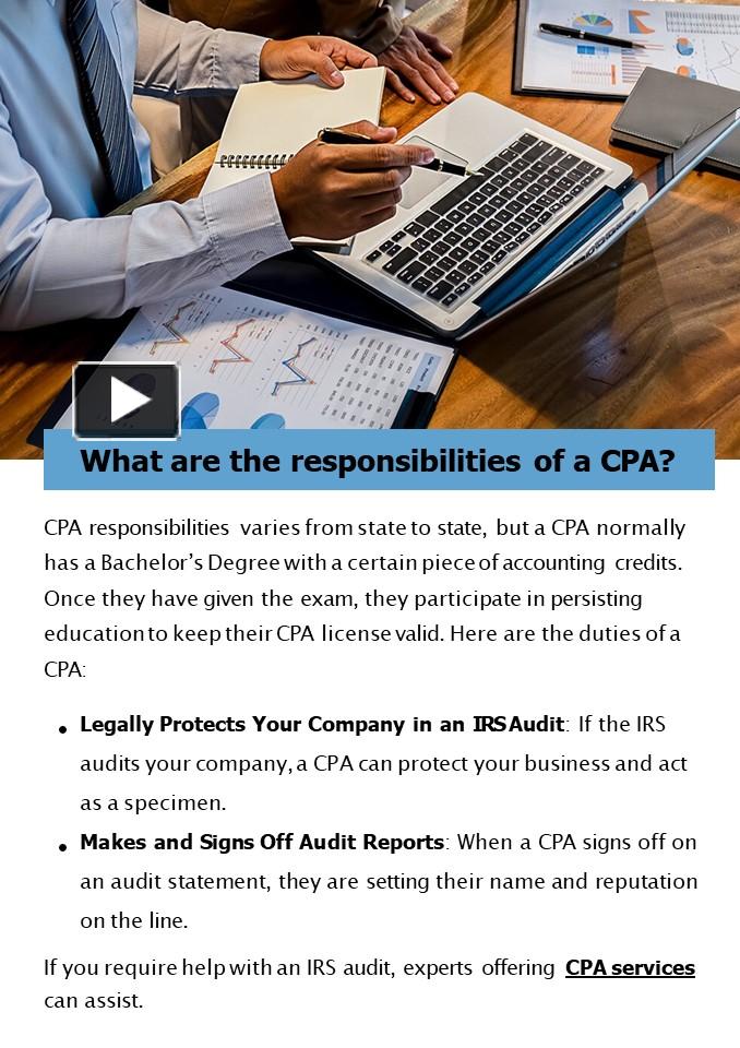 PPT – What are the responsibilities of a CPA? PowerPoint presentation | free to download - id ...