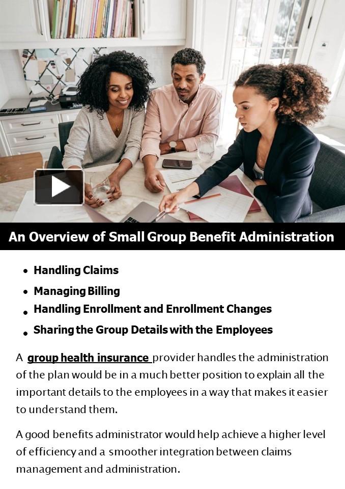 An Overview of Small Group Benefit Administration presentation | free to download