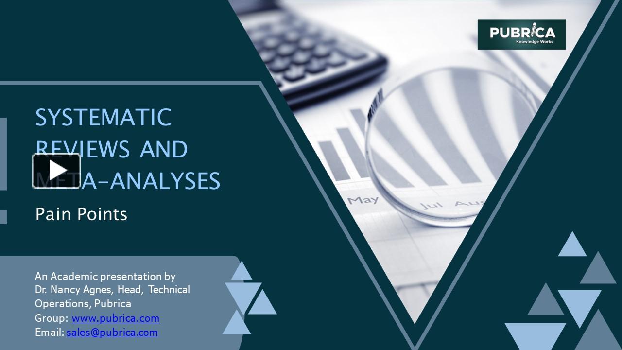 Systematic Reviews and Meta Analysis presentation | free to download