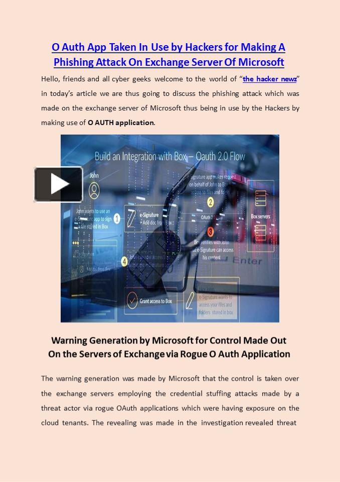 PPT – O AUTH application Taken In Use by Hackers for Making A Phishing Attack On Exchange Server ...