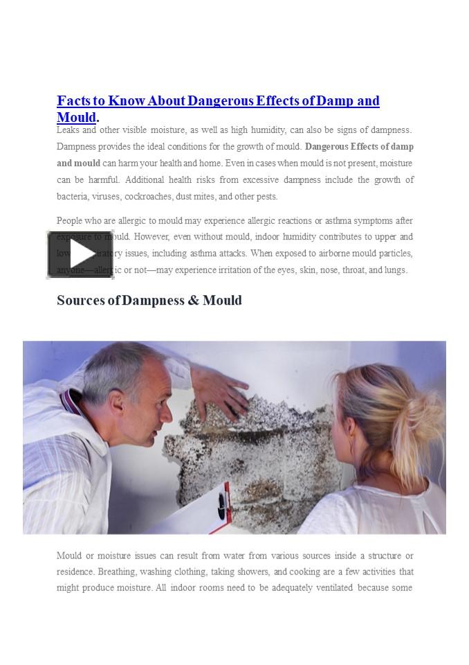 PPT – Facts to Know About Dangerous Effects of Damp and Mould. PowerPoint presentation | free to ...