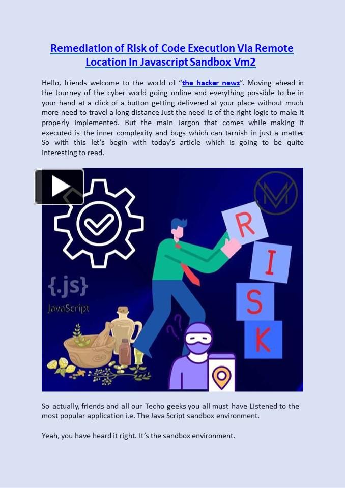 Ppt Remediation Of Risk Of Code Execution Via Remote Location In