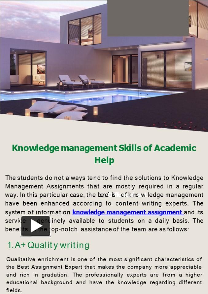 Knowledge management Skills of Academic Help presentation | free to download