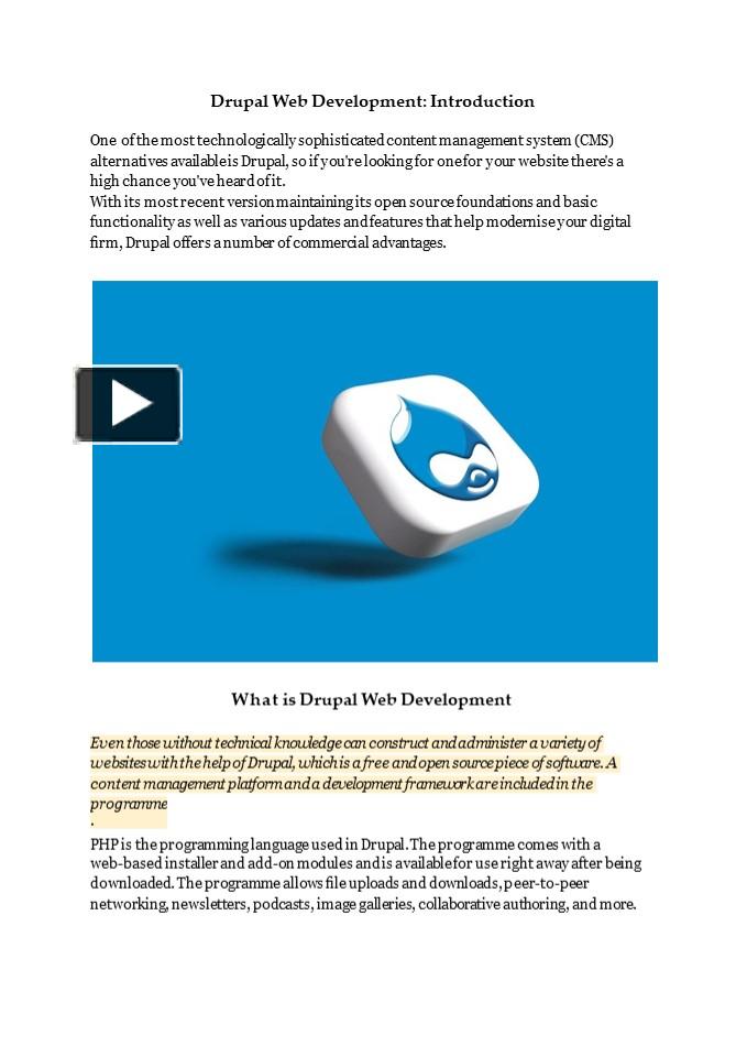 PPT – Drupal Web Development: Meaning + Stats + Benefits + Best Agencies to Seek PowerPoint ...