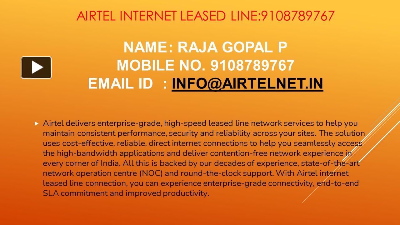 PPT – AIRTEL Internet Leased Line @ 9108789767 - Bangalore, Chennai, PowerPoint presentation ...