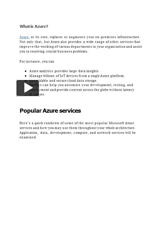 PPT – Popular Azure Servies PowerPoint presentation | free to download - id: 95c02e-YTdiO