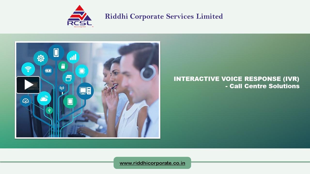 INTERACTIVE VOICE RESPONSE (IVR) - Call Centre Solutions presentation | free to download