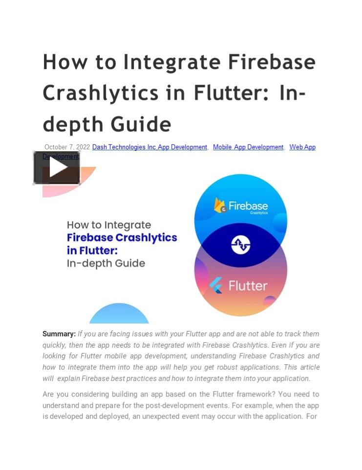 PPT – How to Integrate Firebase Crashlytics in Flutter: In-depth Guide PowerPoint presentation ...