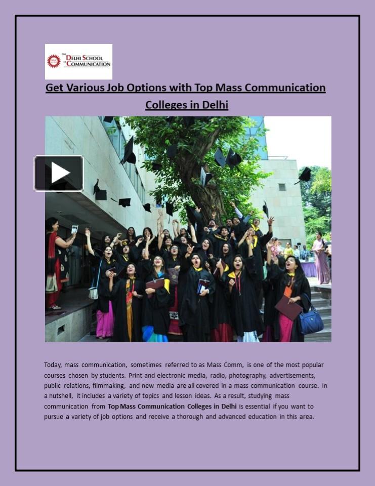 PPT – Top Mass Communication Colleges in Delhi PowerPoint presentation | free to download - id ...