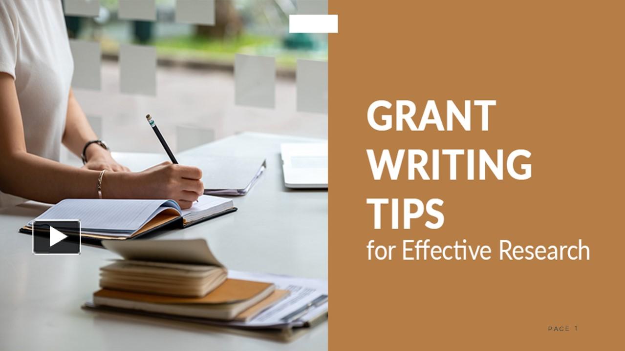 Grant Writing Tips for Effective Research presentation | free to download