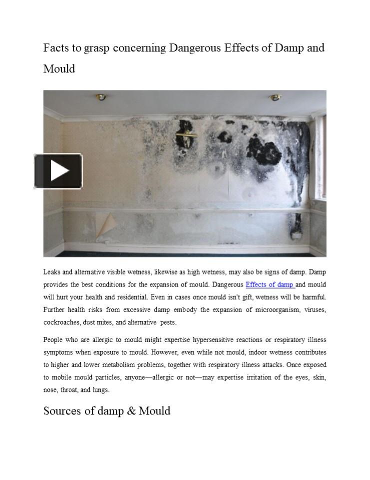PPT – Facts to grasp concerning Dangerous Effects of Damp and Mould. PowerPoint presentation ...