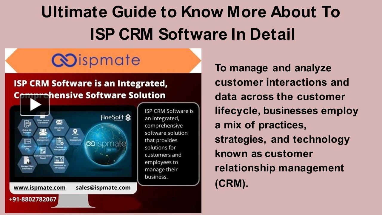 PPT – Why Is ISP CRM Software Important For Small Businesses? PowerPoint presentation | free to ...