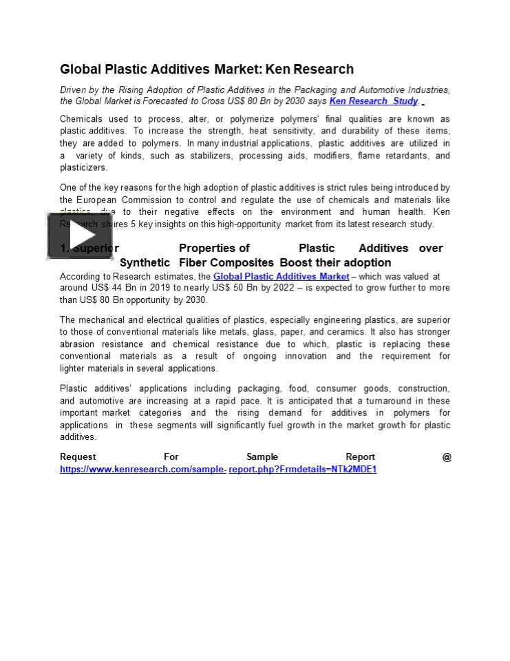 PPT – Global Plastic Additives Market, Global Plastic Additives Industry - Ken Research ...