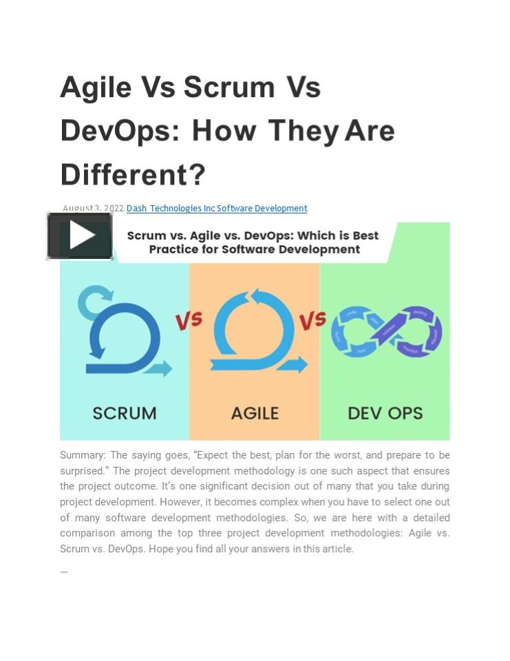 Ppt Agile Vs Scrum Vs Devops How They Are Different Powerpoint