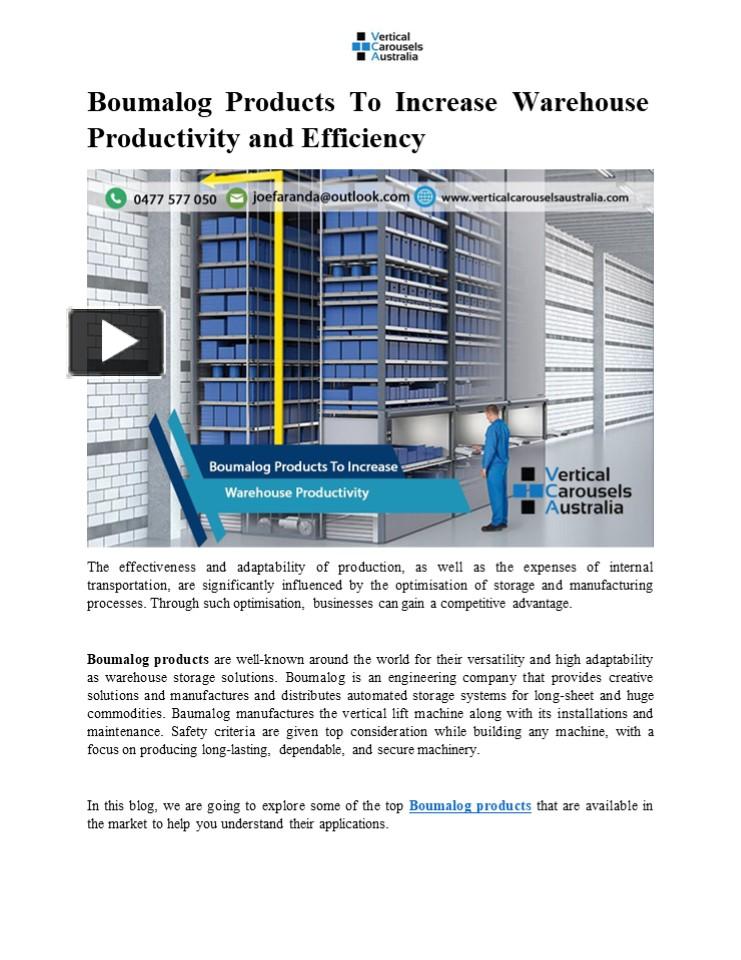 Boumalog Products To Increase Warehouse Productivity and Efficiency presentation | free to download