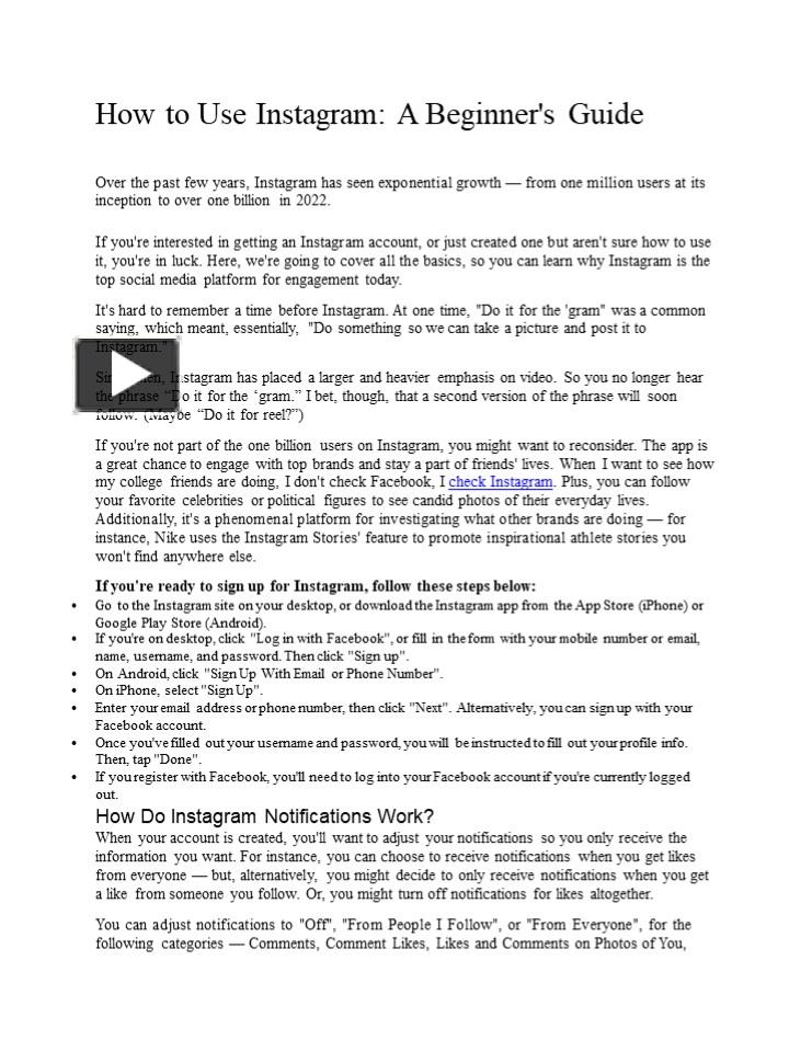 PPT – How to Use Instagram: A Beginner's Guide PowerPoint presentation | free to download - id ...