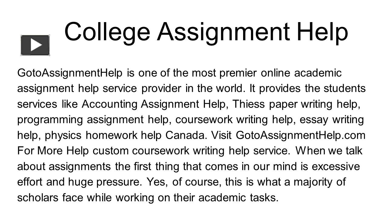 College assignment help presentation | free to download
