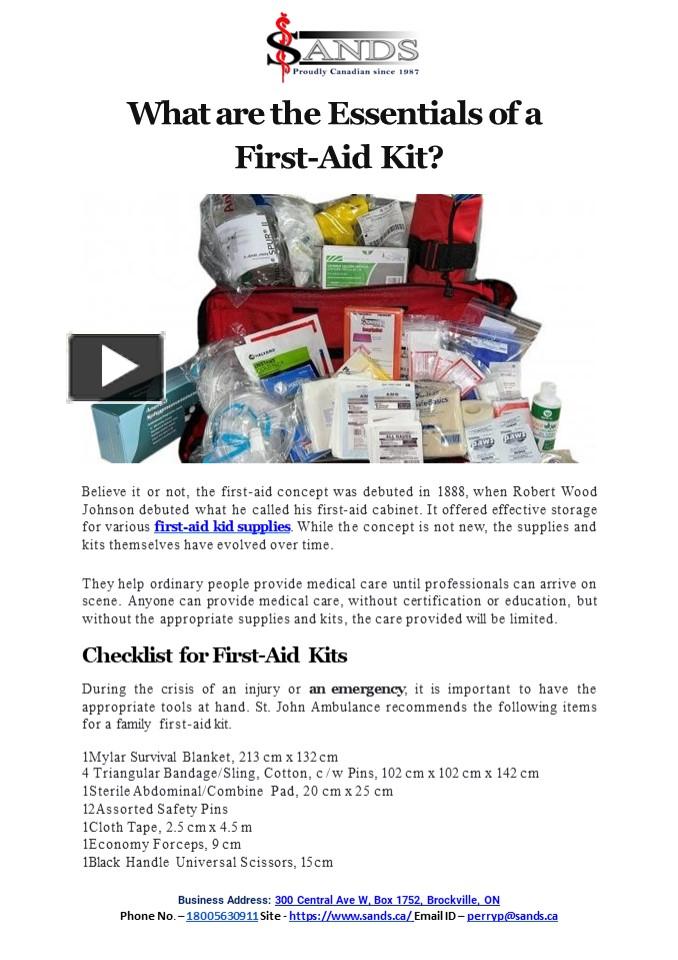 PPT – What are the Essentials of a First-Aid Kit? PowerPoint ...