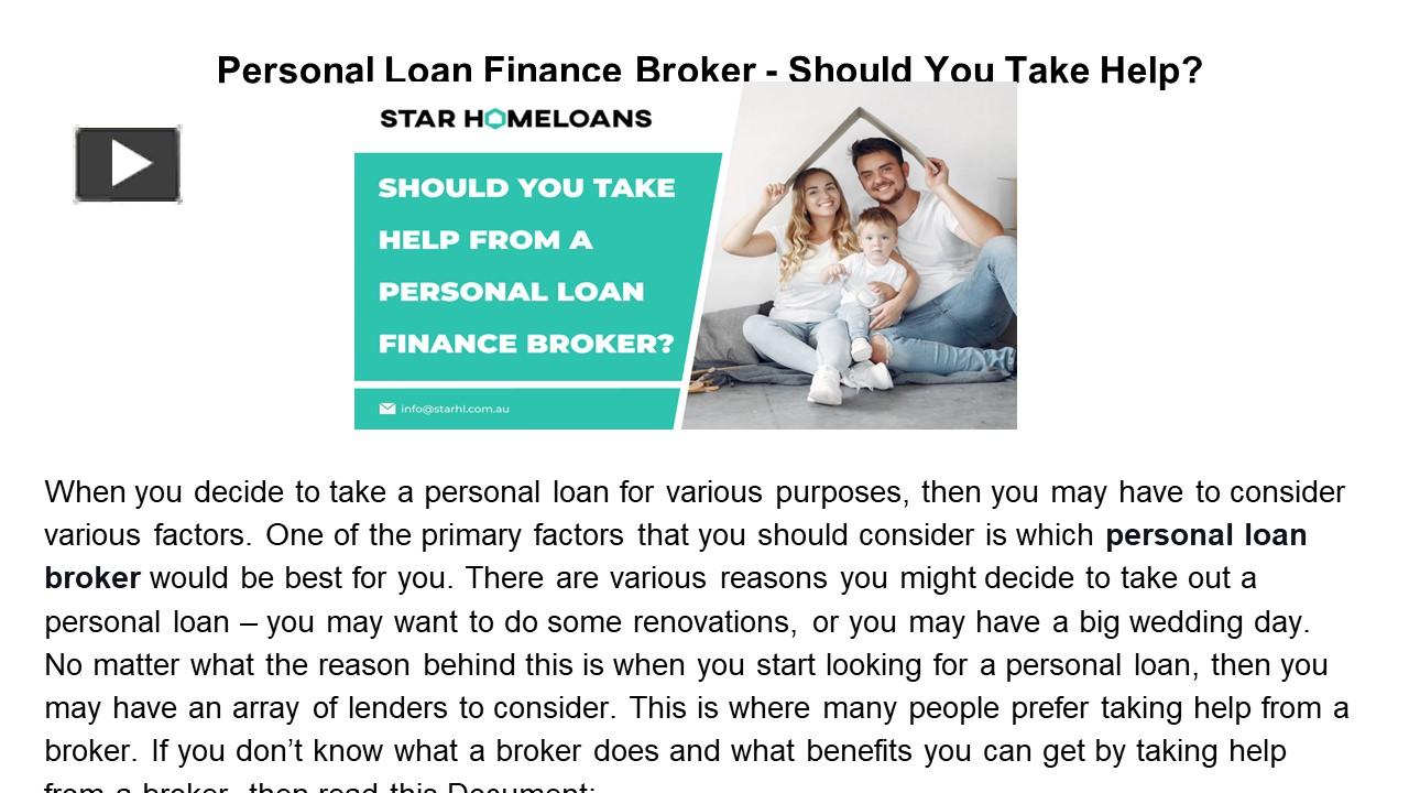 PPT – Personal Loan Finance Broker - Should You Take Help? PowerPoint presentation | free to ...