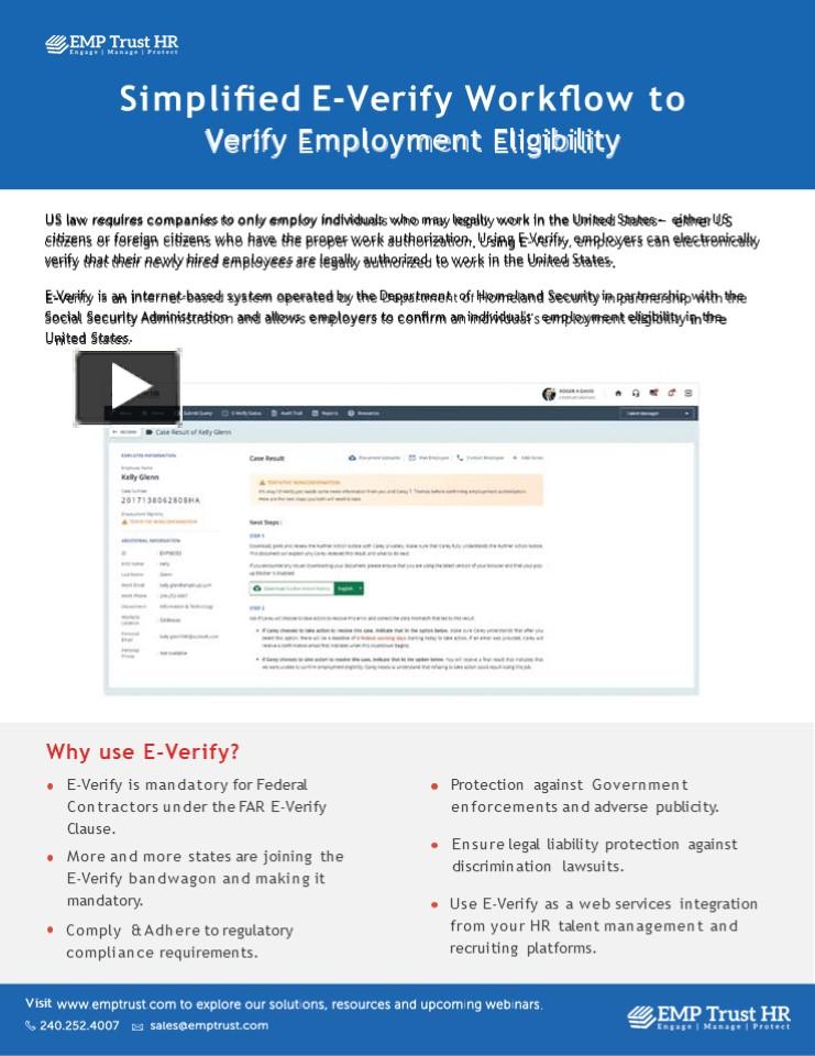 PPT – Simplified E-Verify Workflow to Verify Employment Eligibility PowerPoint presentation ...