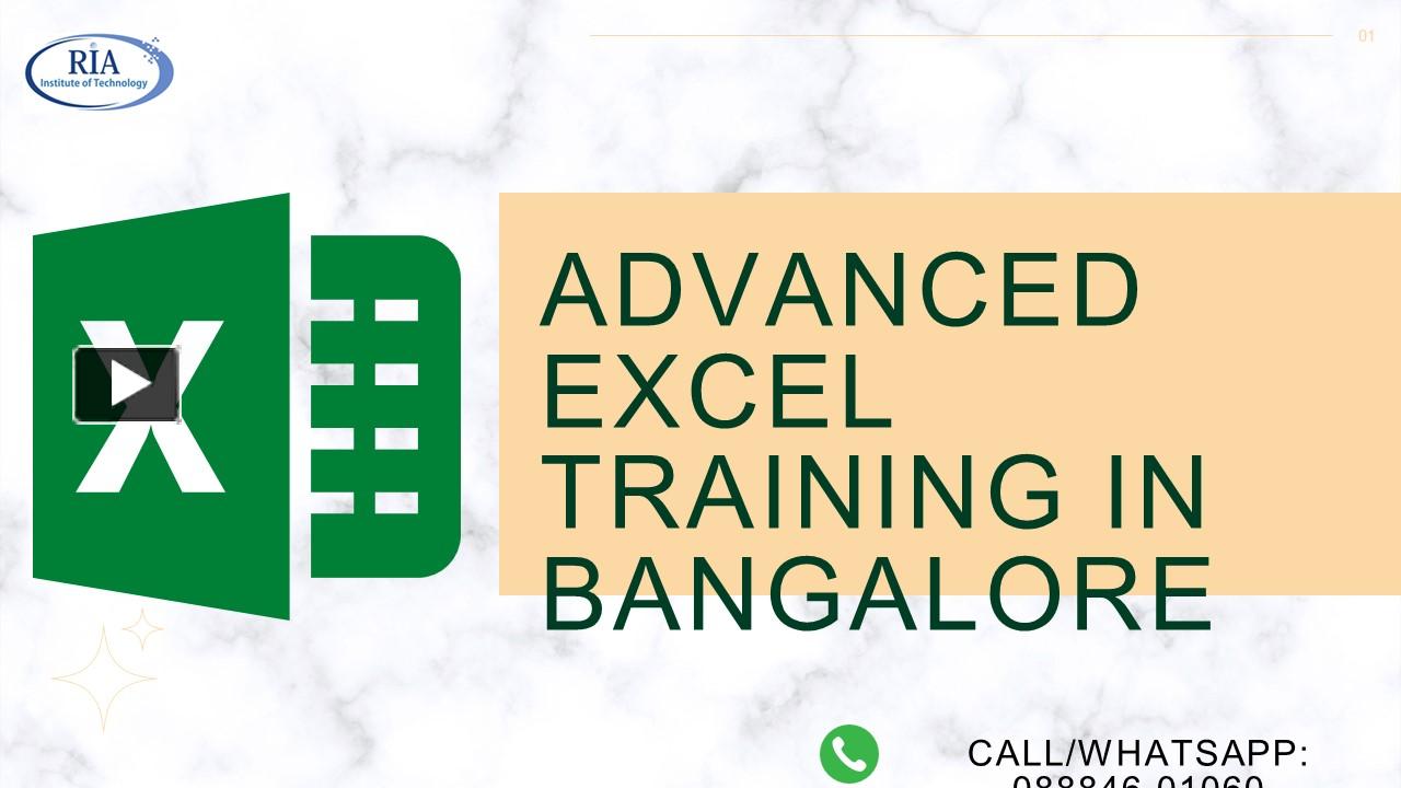 Best Advanced Excel training in Bangalore presentation | free to download