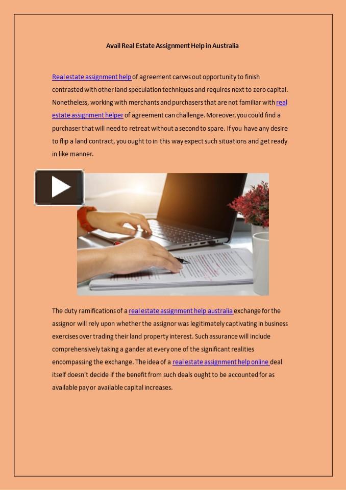 PPT – Avail Real Estate Assignment Help in Australia PowerPoint presentation | free to download ...