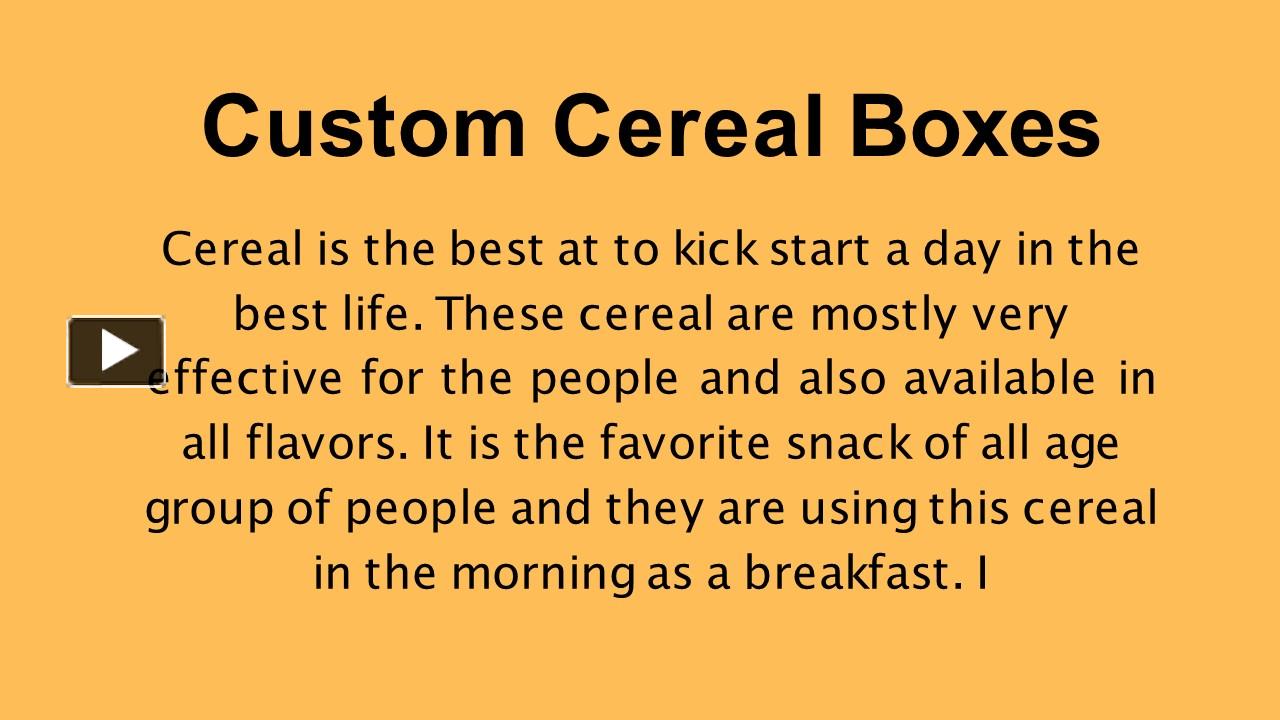PPT – Custom Cereal Boxes PowerPoint presentation | free to download ...
