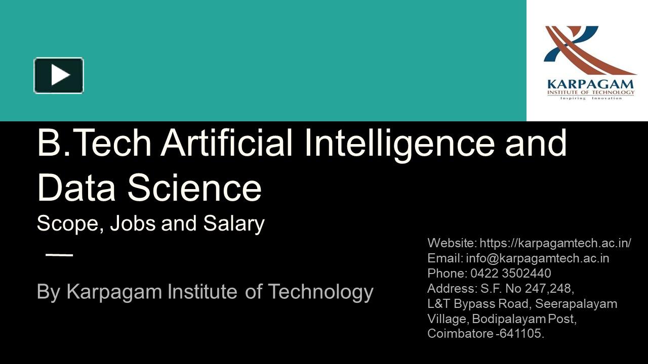 B.Tech Artificial Intelligence and Data Science presentation | free to download