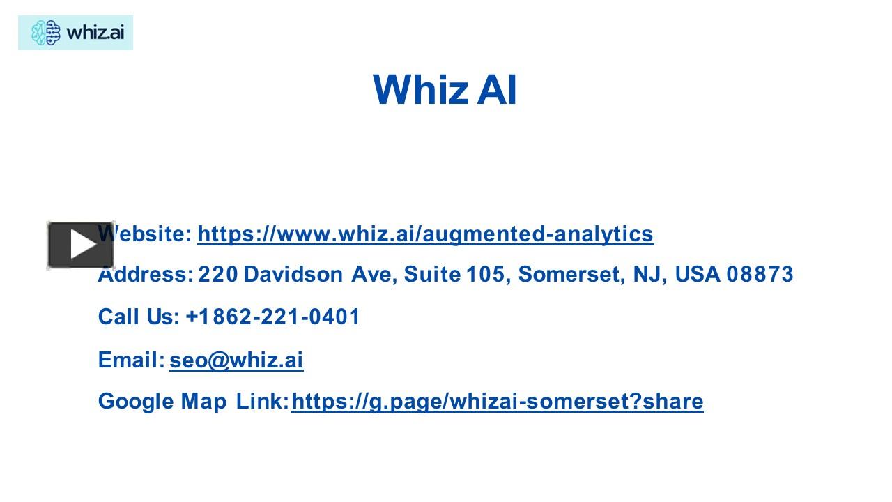 PPT – Augmented analytics | Whiz AI PowerPoint presentation | free to download - id: 95eff4-NzA3O