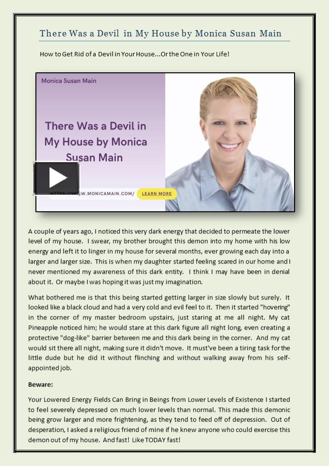 PPT – There Was a Devil in My House by Monica Susan Main PowerPoint presentation | free to view ...