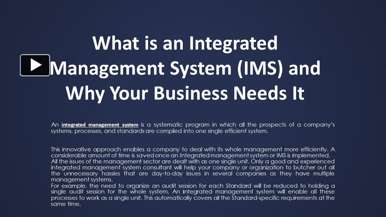 PPT – What is an Integrated Management System (IMS) and Why Your Business Needs It PowerPoint ...