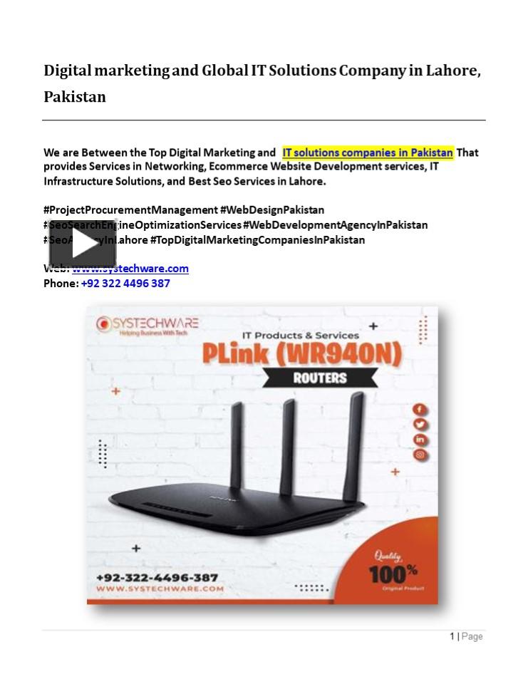 PPT – Digital marketing and Global IT Solutions Company in Lahore, Pakistan PowerPoint ...
