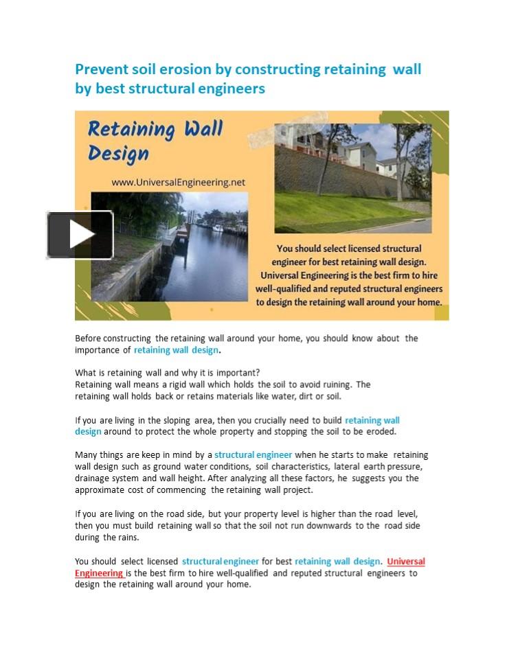 PPT – Prevent soil erosion by constructing retaining wall by best ...