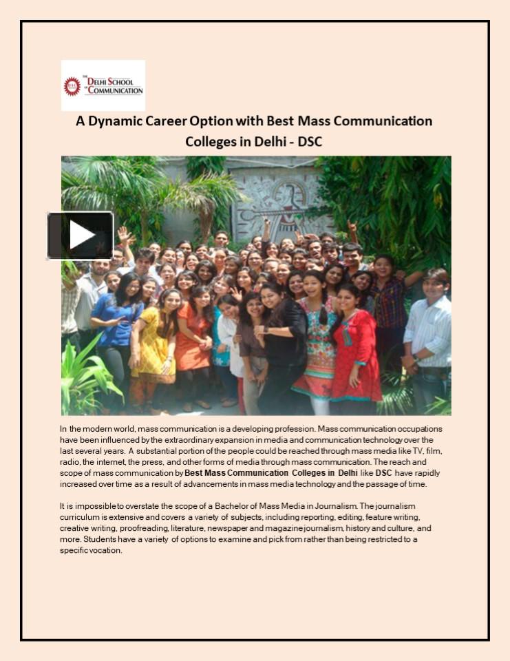 PPT – Best Mass Communication Colleges in Delhi - DSC PowerPoint presentation | free to download ...