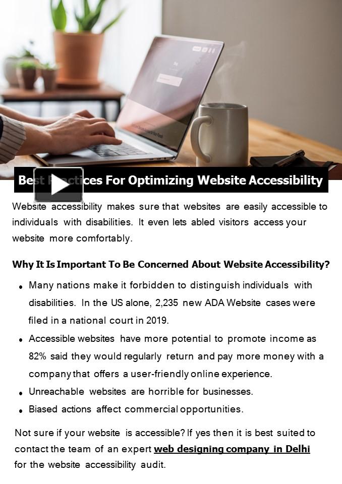 Ppt Best Practices For Optimizing Website Accessibility Powerpoint