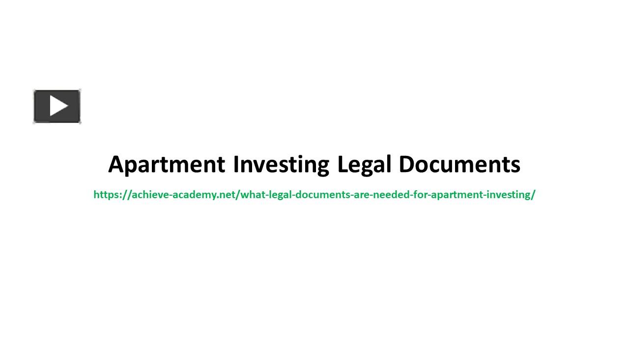 PPT – Apartment Investing Legal Documents PowerPoint presentation | free to download - id ...
