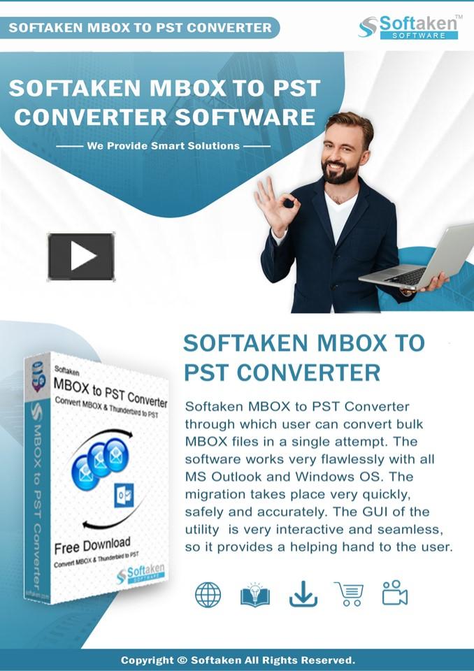 Softaken MBOX to PST Converter software presentation | free to download