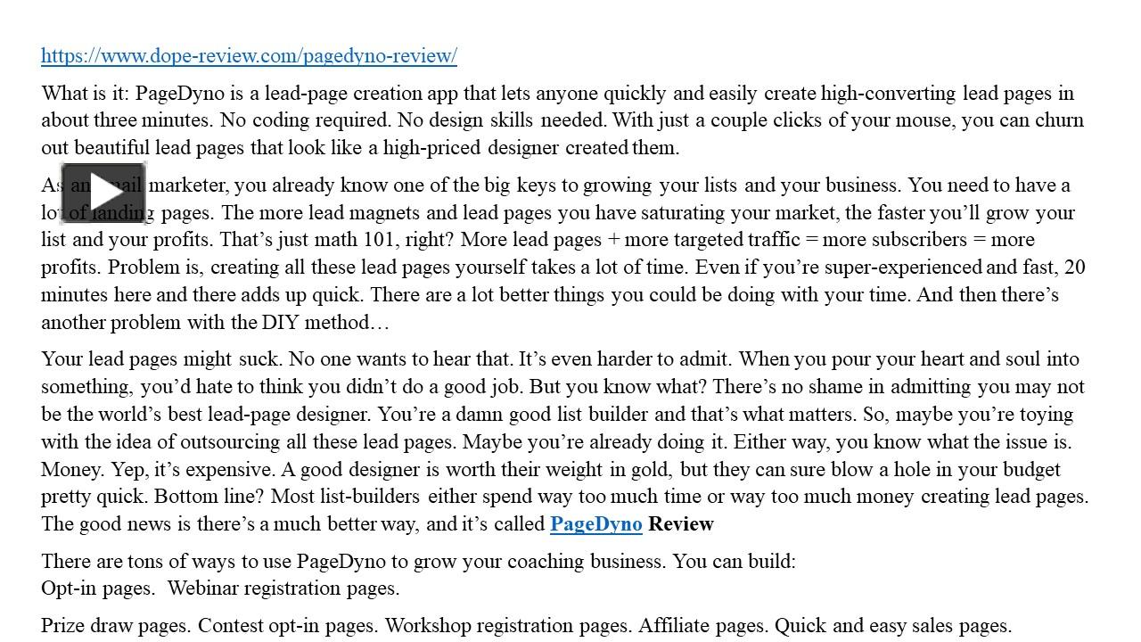 PPT – PageDyno Review PowerPoint presentation | free to download - id: 9607ff-MjBkY