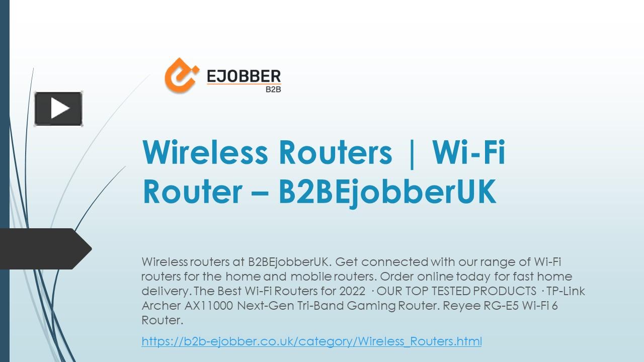 Ppt Wireless Routers Wi Fi Router Ejobberuk Powerpoint Presentation Free To Download
