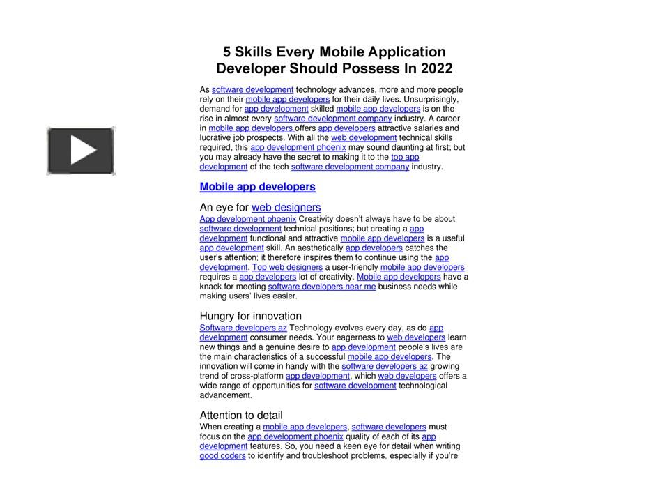 PPT – 5 Skills Every Mobile Application Developer Should Possess In 2022 PowerPoint presentation ...
