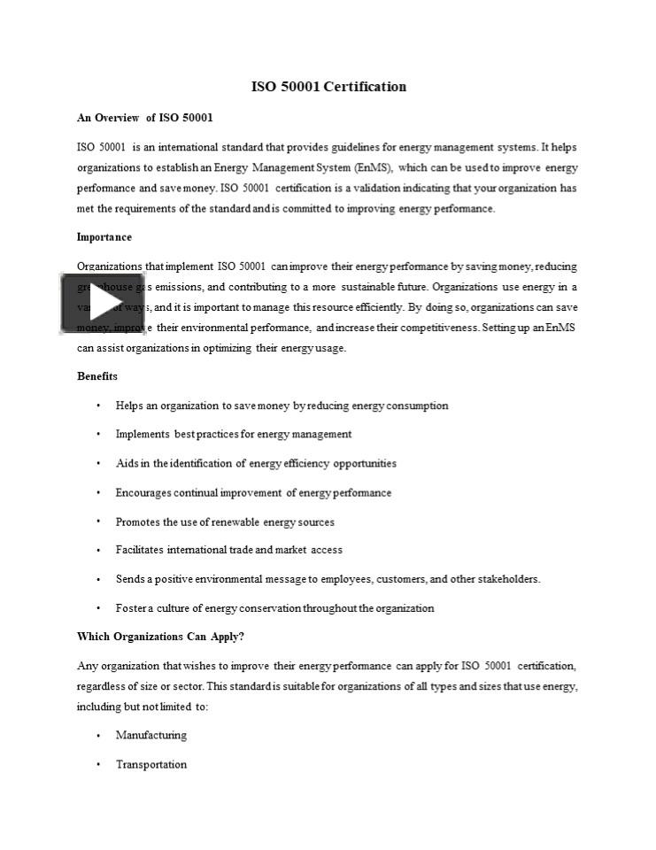 PPT – ISO 50001 Certification PowerPoint presentation | free to download - id: 960e92-NWM5Y