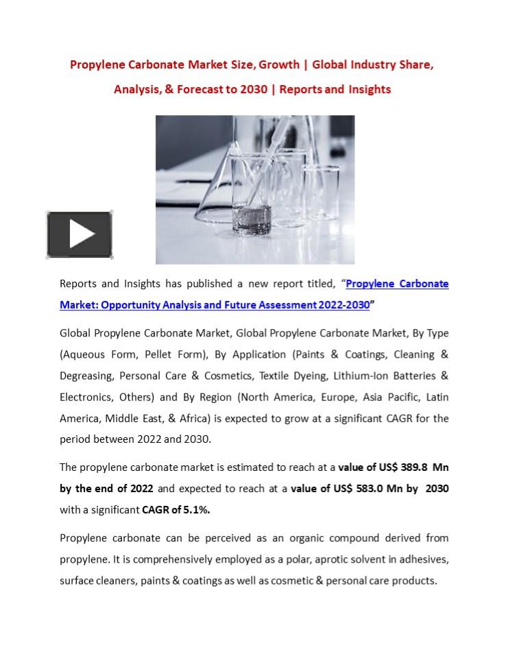 PPT – Propylene Carbonate Market Size, Growth, Trends and Forecast, 2030 PowerPoint presentation ...