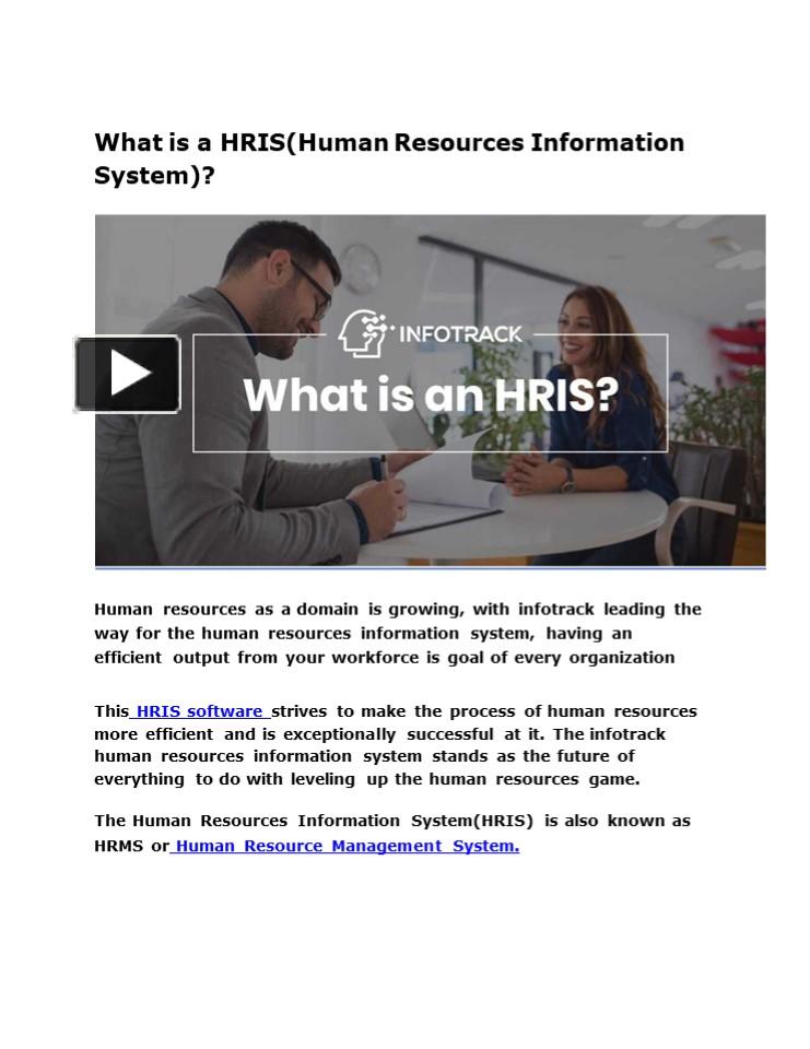 What is an Infotrack Human Resources Information System (HRMS)? presentation | free to download