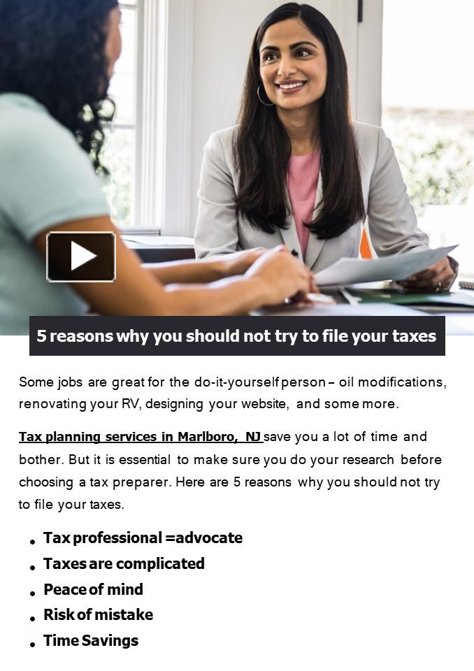 PPT – 5 reasons why you should not try to file your taxes PowerPoint ...