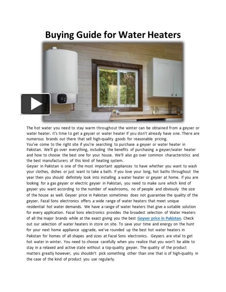 Buying Guide - Water Heaters presentation | free to download